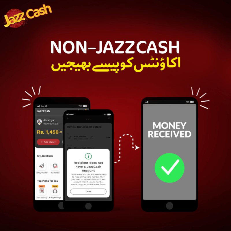 Non-JazzCash اکاؤنٹس کو پیسے بھیجیں - JazzCash